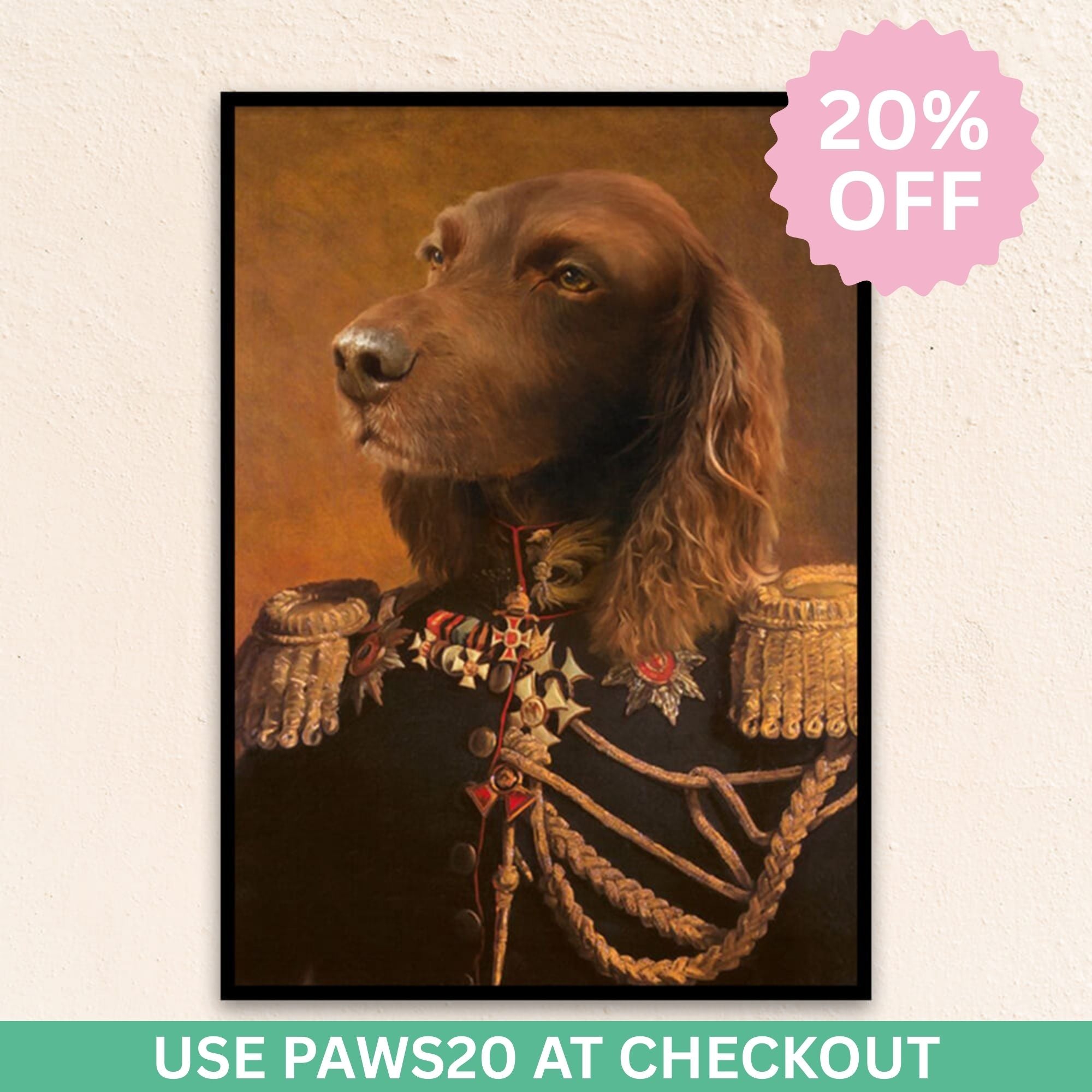 Order Custom Decorated Military Pet Portraits | The Lieutenant Colonel