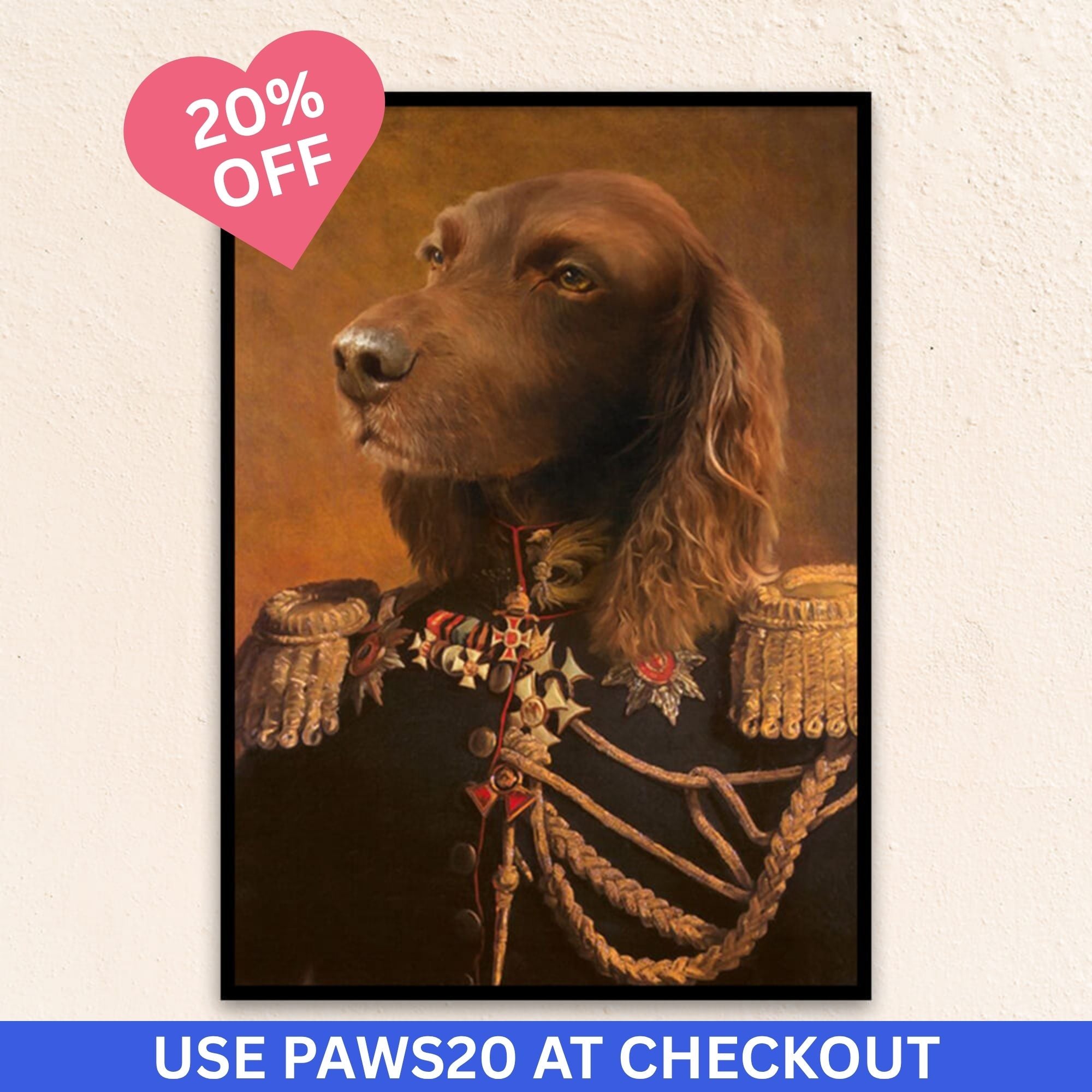 Order Custom Decorated Military Pet Portraits | The Lieutenant Colonel