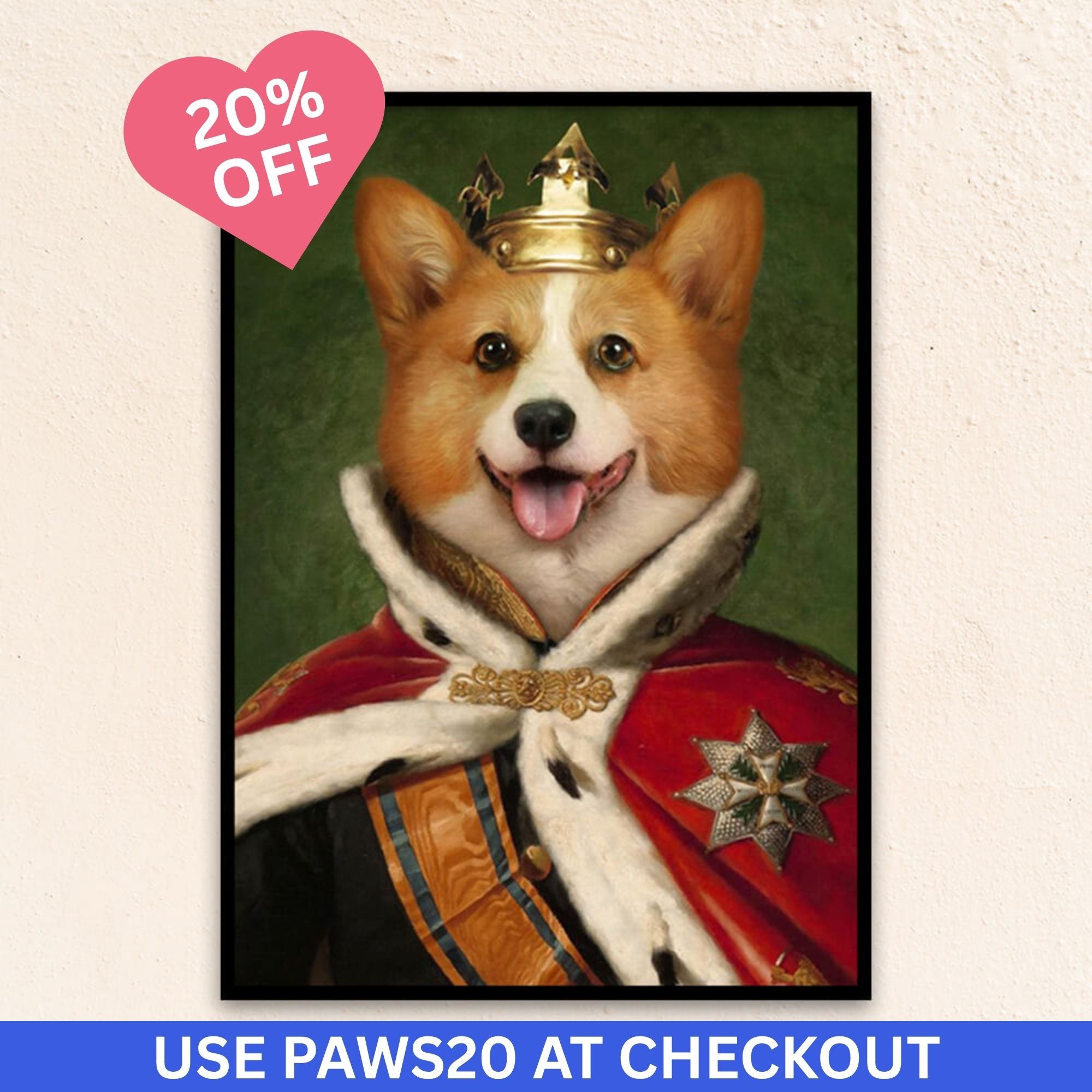 Custom Royal Dog Portrait – The King | Portrait My Pets