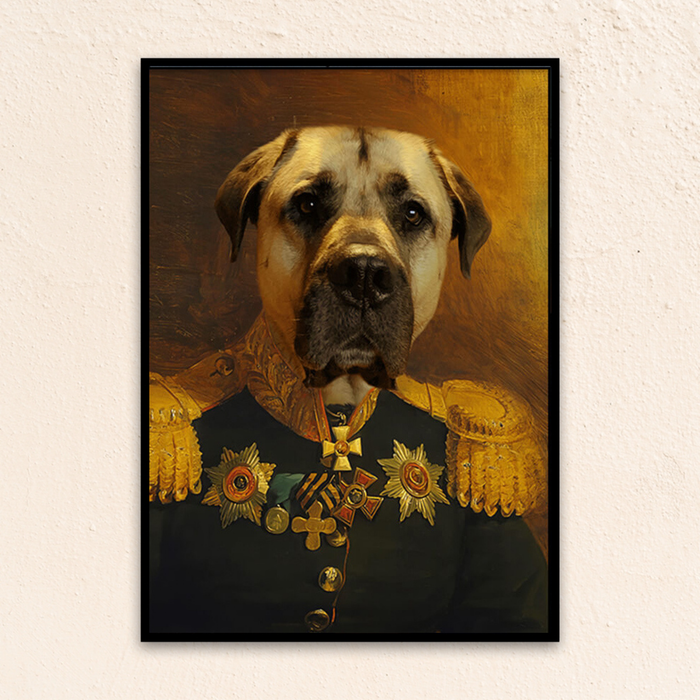 Custom Military Dog Portrait – The War General | Portrait My Pets